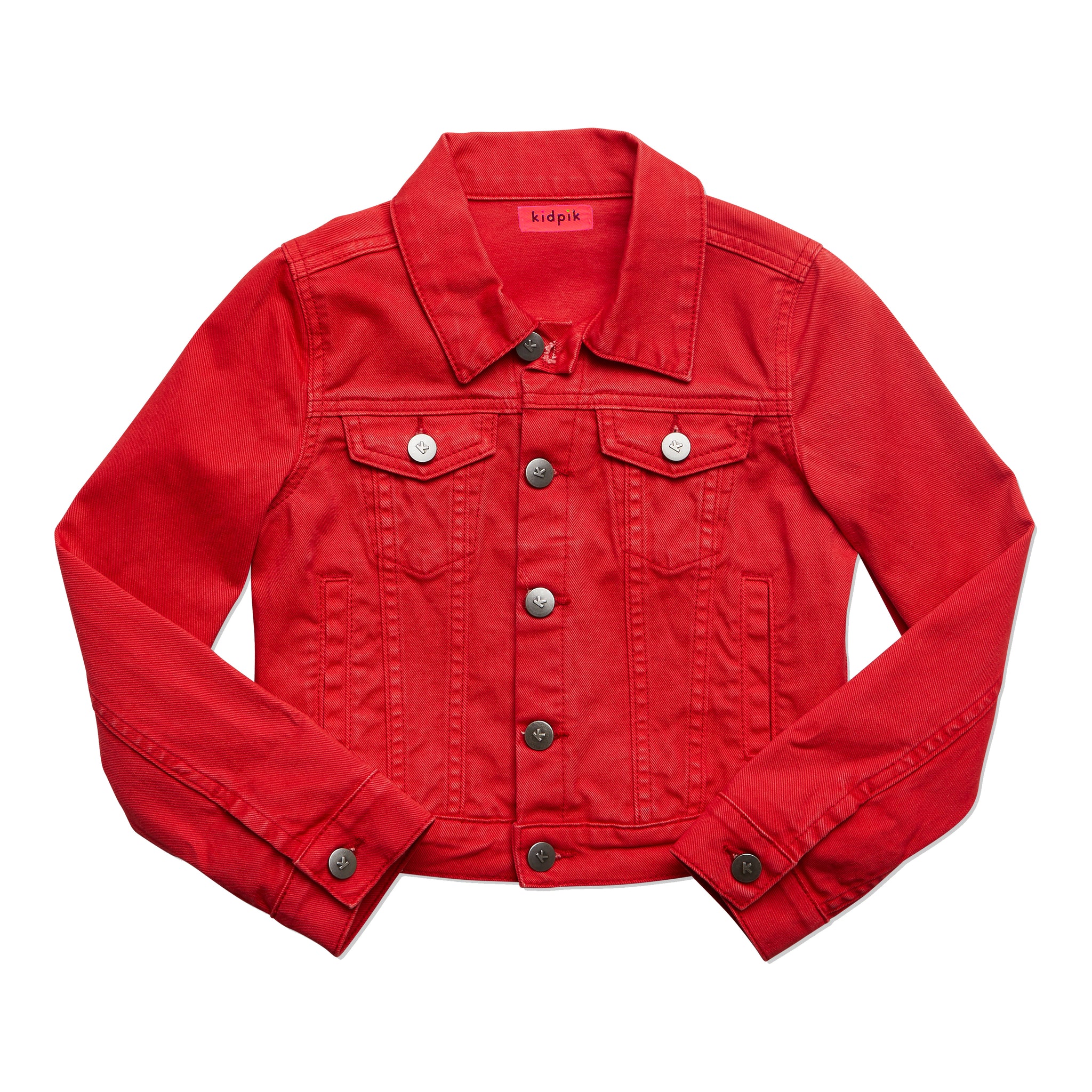 KIDPIK Girls Long Sleeve Colored Denim Jean Jacket, Size: 12 Months ...