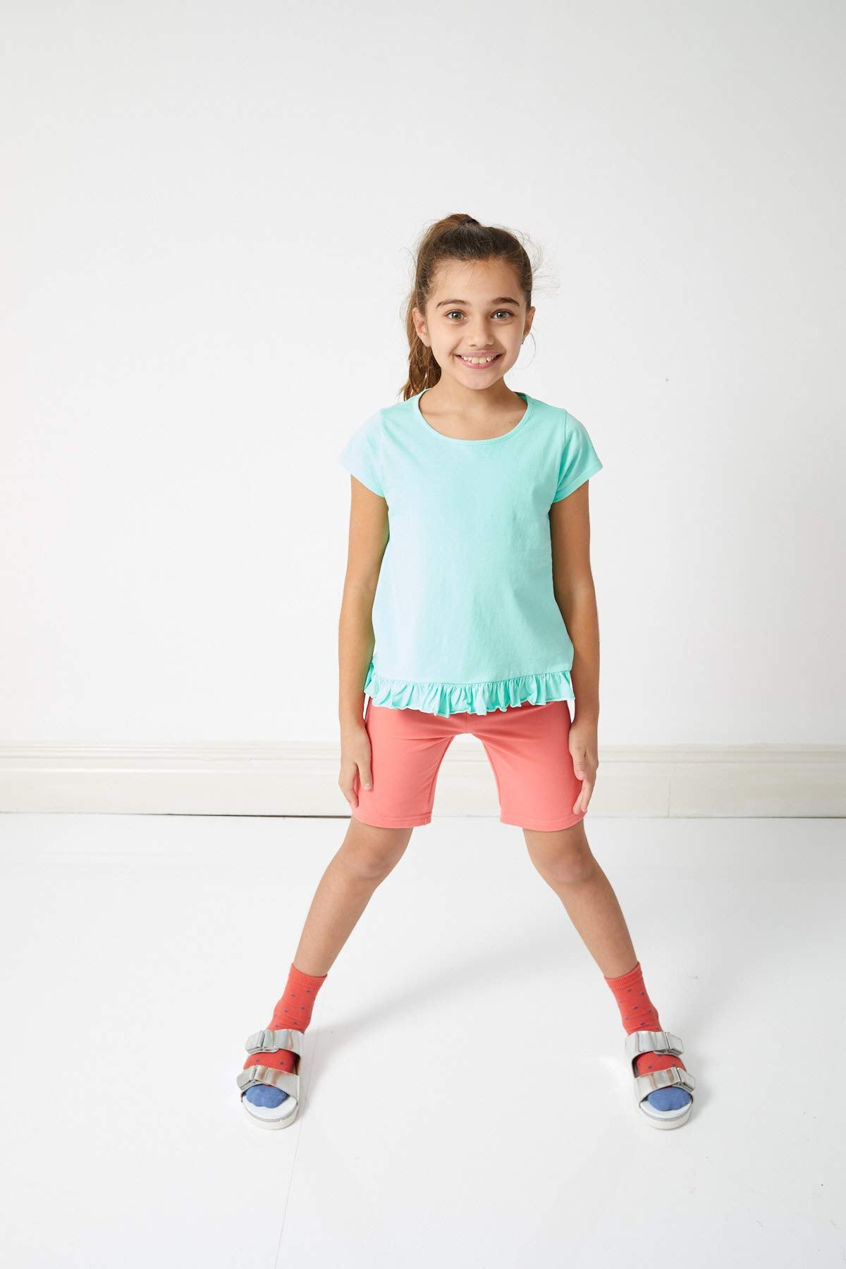 KIDPIK Girls Bermuda Short 2Packs- XXS- Calypso Coral/Kidpik Navy, Size ...