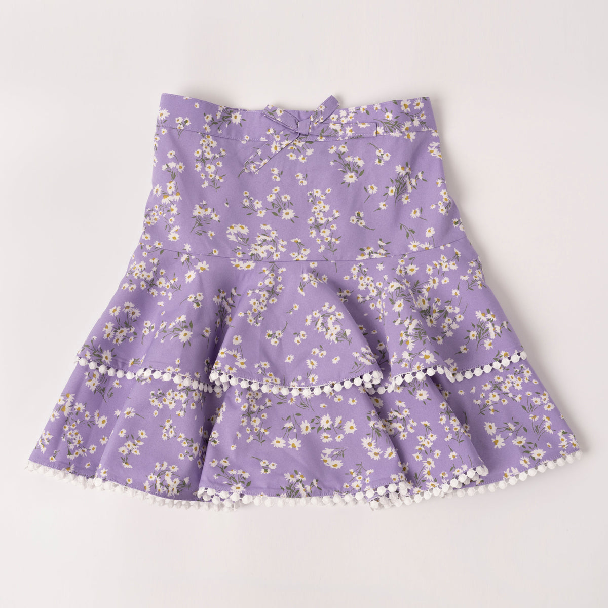 KIDPIK Girls Pull On Purple Flower Double Ruffle Skirt, Size: 2T - XXL ...