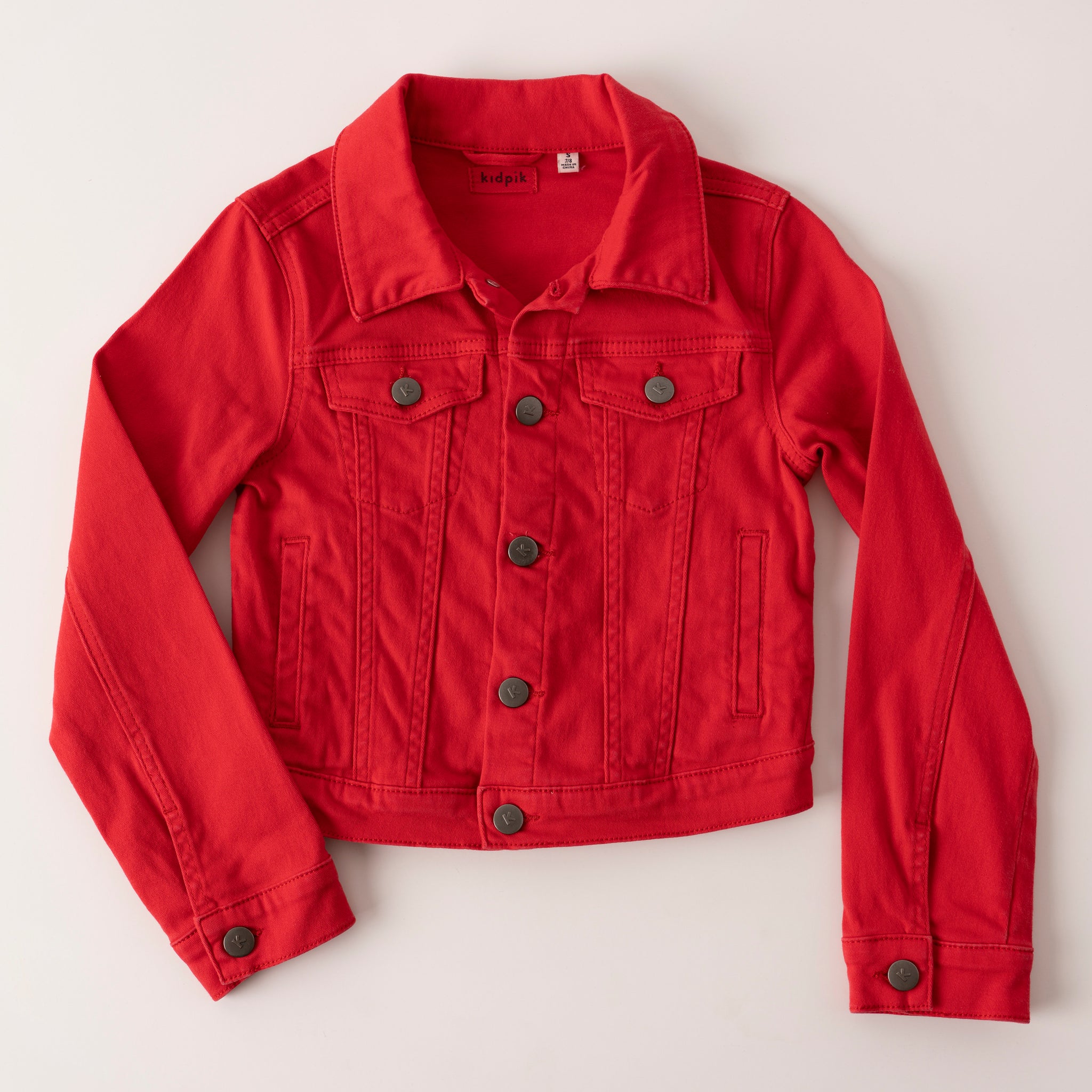 KIDPIK Girls Long Sleeve Colored Denim Jean Jacket, Size: 12 Months ...