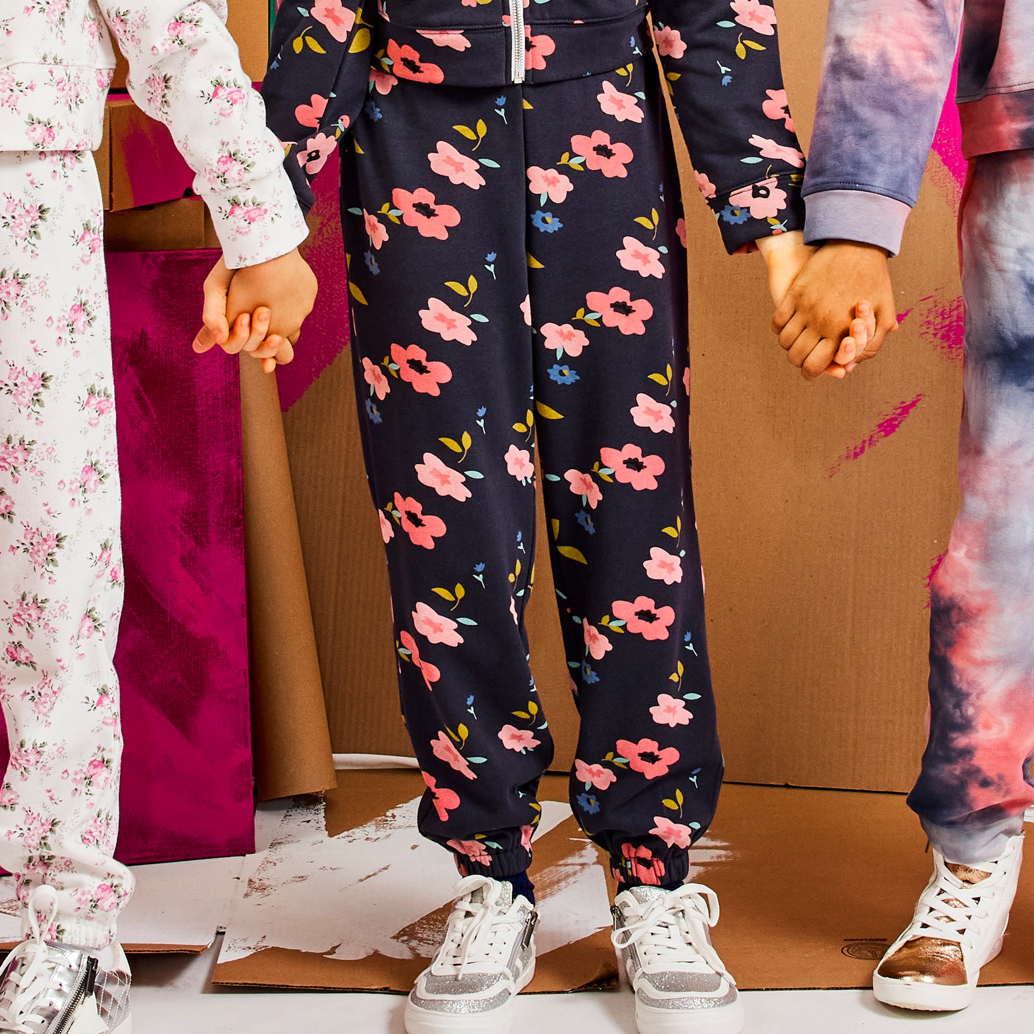 KIDPIK Girls Pull On Floral Fleece Sweatpants, Size: 12 Months - XXL ...